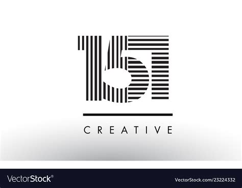 151 Black And White Lines Number Logo Design Vector Image