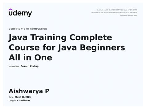 java certification learning udemy softwaredevelopment aishwarya
