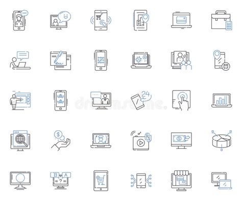 E Commerce Line Icons Collection Online Store Shopping Retail Marketplace Digital