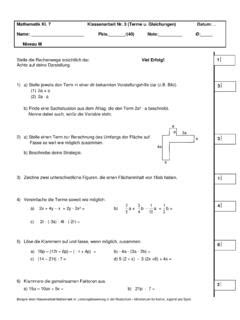 Mathematik Kl 7 Klassenarbeit Nr 3 Terme U Gleichungen
