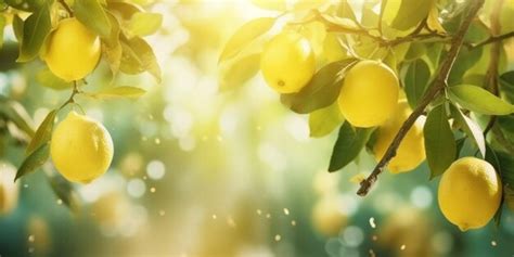 Premium Ai Image A Lemon Tree With A Yellow Background