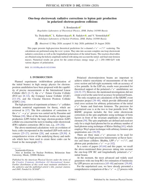 Pdf One Loop Electroweak Radiative Corrections To Lepton Pair Production In Polarized Electron
