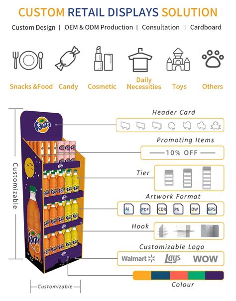 Custom Supermarket Retail Display Box Packaging Cardboard Pdq Counter
