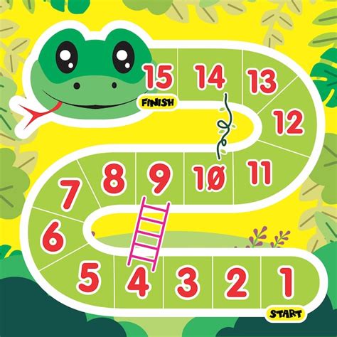 Dibujos Animados De Juego De Mesa De Serpientes Y Escaleras En La