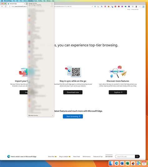 Microsoft Edge Favorites Menu Stops Working After A Few Hours On Macos
