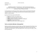 Biochemistry Lab Buffers Experiment Guide Course Hero