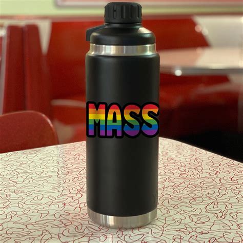 Massachusetts Mass Rainbow Die Cut Vinyl Sticker Retro Planet