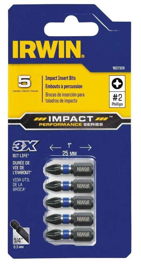 Irwin 1837328 Impact Performance Series 2 Phillips Impact Insert Bits