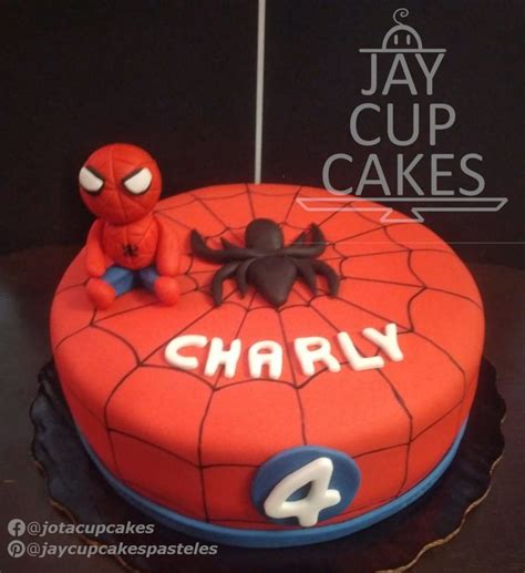 Spiderman Sencillo Pastel Tortas Del Hombre Araña Fondant Spiderman
