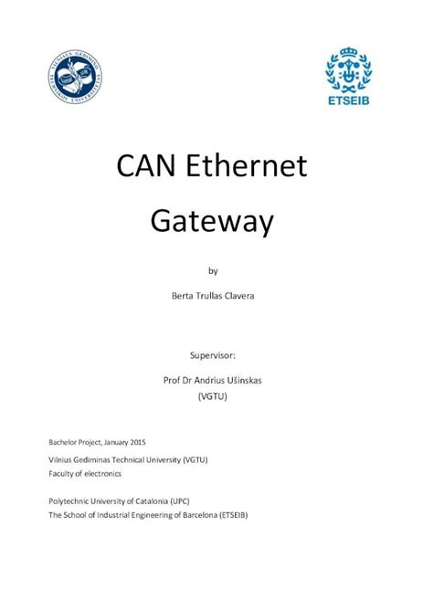Pdf Can Ethernet Gateway 26516 Can Ethernet Gateway Report