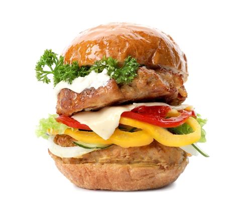 Premium Photo Tasty Turkey Burger On White Background