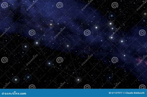 Costellations Of Cassiopeia And Cepheus Stock Illustration