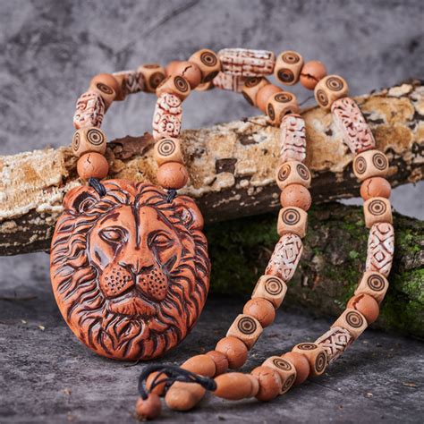 African Leo Men Pendant Necklace Lion Astrology Necklace Inspire Uplift