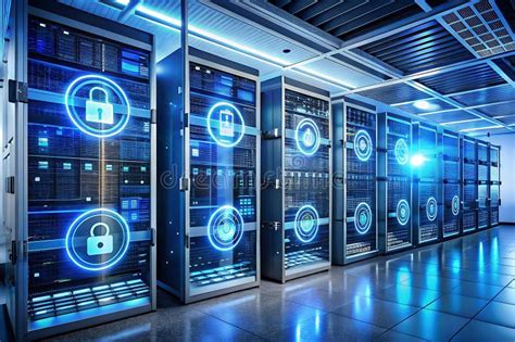 A Secure Server Room With Multiple Layers Of Protection Stock Illustration Illustration Of