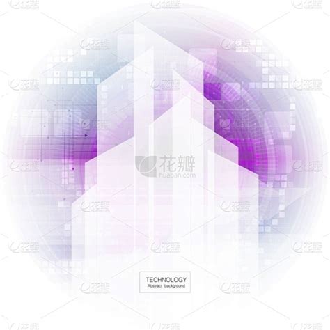 具有各种技术元素的抽象技术背景。矢量插图