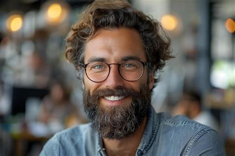A Man With Glasses And A Beard Wearing Glasses Premium Ai Generated Image