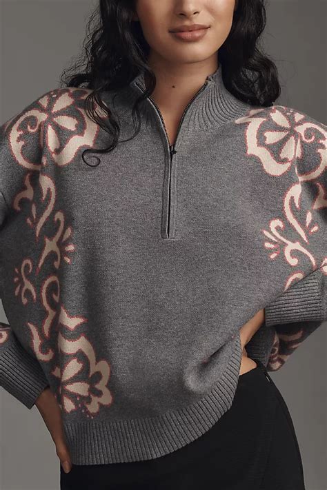 The Montana Mock Neck Half Zip Sweater By Maeve Anthropologie