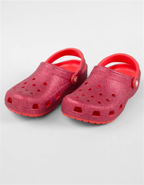 Crocs Womens Classic Glitter Clogs Cherry Tillys
