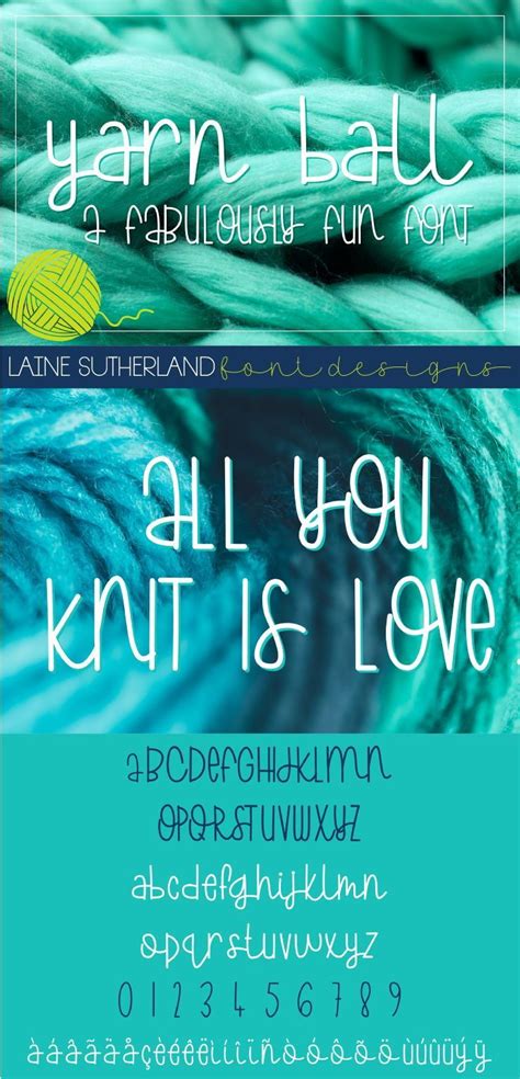 Yarn Ball A Cute And Quirky Handwritten Font Etsy Canada Cool Fonts