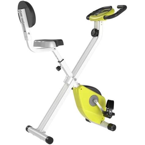 Vélo d appartement pliable selle réglable dossier écran LCD
