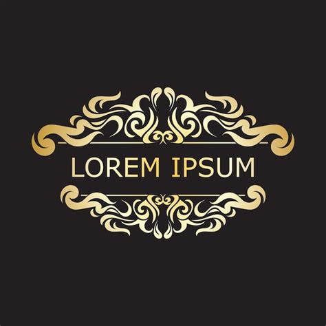 Plantilla De Logotipo Decorativo De Monograma Vintage Floral De Lujo Dorado Vector Premium