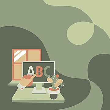 Hand Points At Web Browser Screen With Cactus And Notebook Design