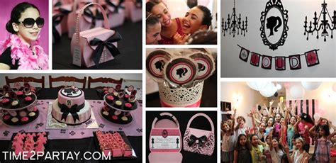 Fashion Birthday Party Ideas Pink And Black Theme Barbie Birthday