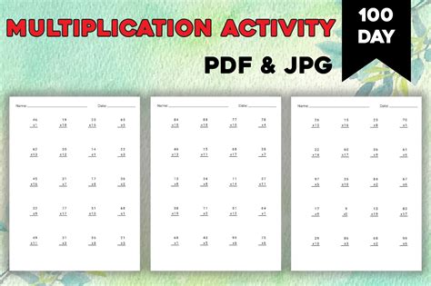 Math Multiplication Worksheets Graphic By Kdp Planet · Creative Fabrica