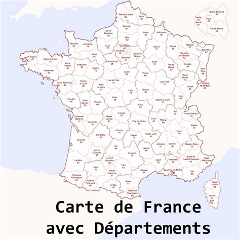Carte des départements français à colorier tout degorgement