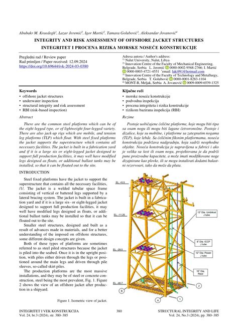 Pdf Integrity And Risk Assessment Of Offshore Jacket Structures