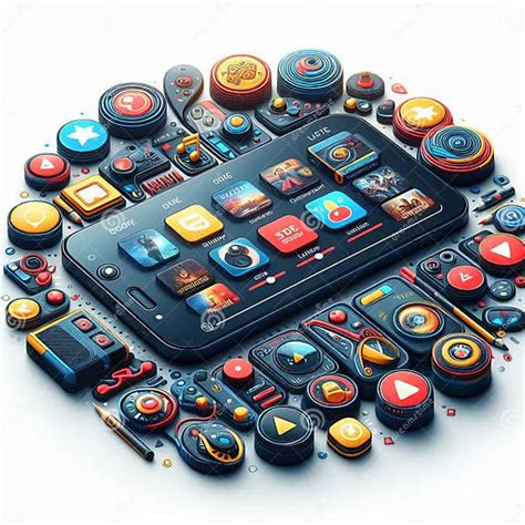 Video Streaming App Interface With Categories Search Bar Andp Stock Illustration