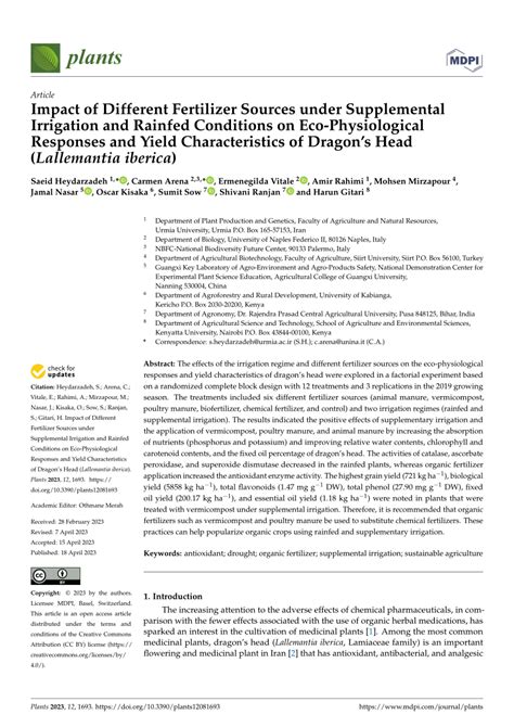 (PDF) Impact of Different Fertilizer Sources under Supplemental ...