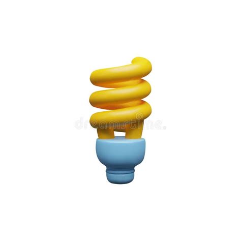 Yellow Light Bulb Twisted Form 3d Cartoon Plastic Style Vector Icon