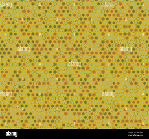 Vector Seamless Pattern Rounded Hexagons Mosaic Cells With Padding And Inner Solid Cells