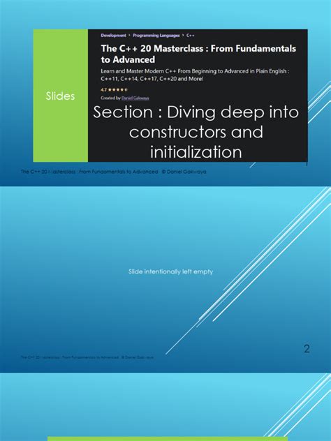 section diving deep into constructors and initialization slides pdf
