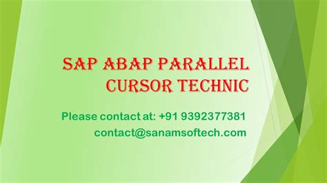 Sap Abap Parallel Cursor Youtube