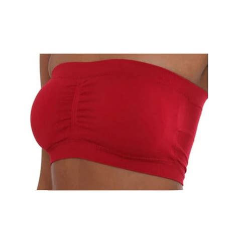 Lavra Lavra Womens Plus Size Bandeau Bra Strapless Basic Layer Tube Top With Removable