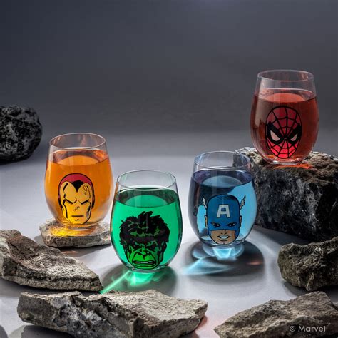 Marvel Heroes Stemless Drinking Glasses Joyjolt
