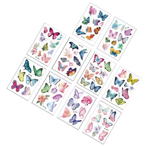 10 SHEETS WASSERFESTE Tattoo Aufkleber Tempory Tattoos Kind EUR 5 50