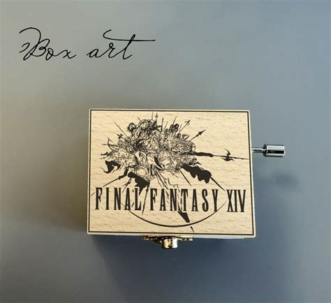 FINAL FANTASY XIV Music Box Ff14 Japanese Game Manual Crank Wood Custom