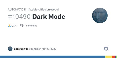 Dark Mode AUTOMATIC Stable Diffusion Webui Discussion GitHub