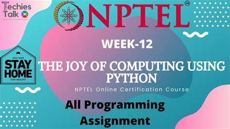 Nptel The Joy Of Computing Using Python Week All Programming