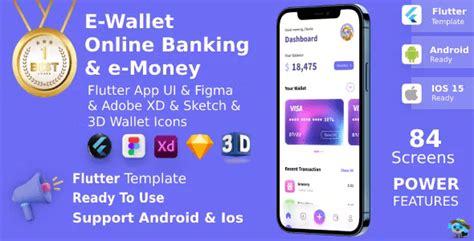 E Wallet App Android Ios Figma Sketch D Icons Ui Kit