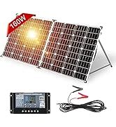 DOKIO 160W 18V Panneau Solaire Pliable Portable Pour Batteries 12V Avec