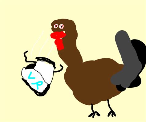 Peacock Holding Shark Drawception