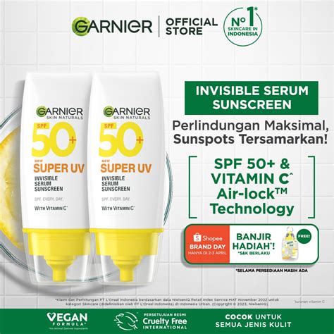 Jual Paket Hemat Isi 2 Garnier Super Uv Invisible Serum Sunscreen Spf
