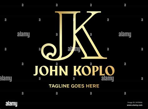 Elegant Luxury Simple Initials Jk Monogram Or Letter J And K Logo Design Vector Stock Vector