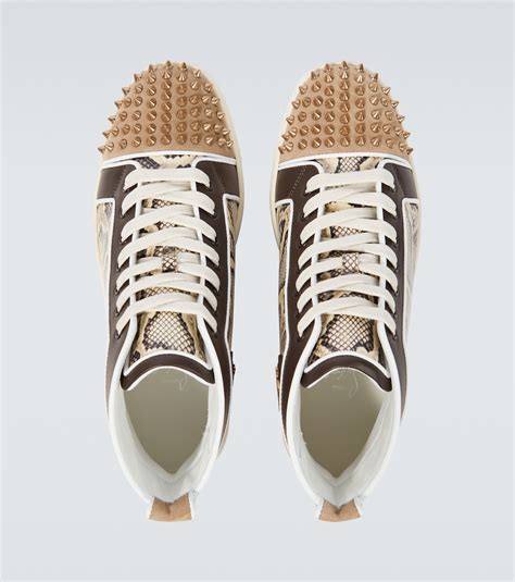 Lou Spikes Leather Sneakers In Multicoloured Christian Louboutin Mytheresa