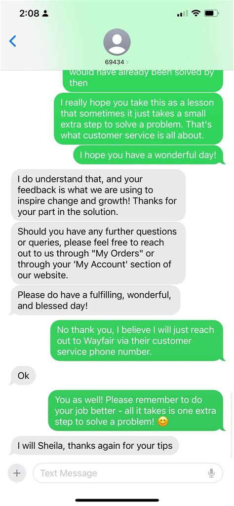 Wayfair Customer Service Via Text Is A Joke R Wayfair