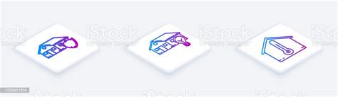 보호 스마트 하우스 및 전구 및 집 온도에서 아이소 메트릭 라인 하우스를 설정합니다 흰색 사각형 버튼입니다 벡터 3차원 형태에